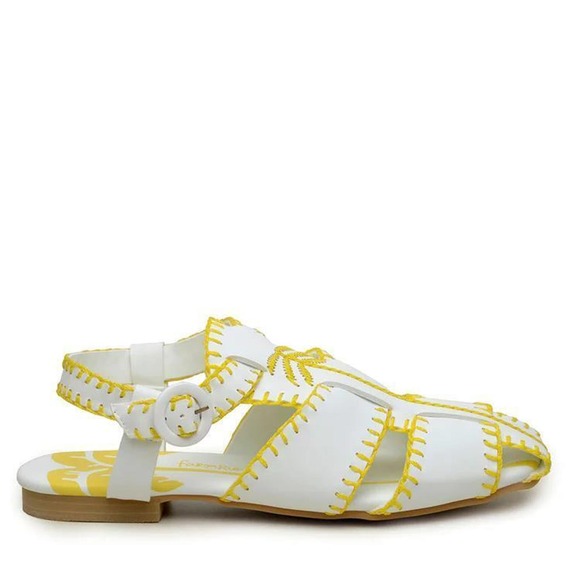 FARM Rio | Shoes | Nib Farm Rio Sz 95 Yellow Whipstitch Palm Tree ...
